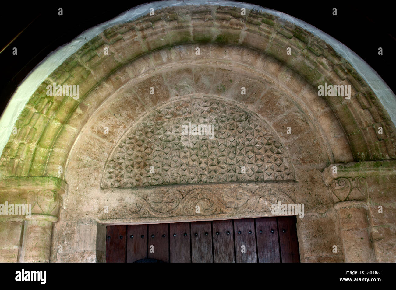 South doorway, St. Andrew`s Church, Cold Aston, Gloucestershire ...