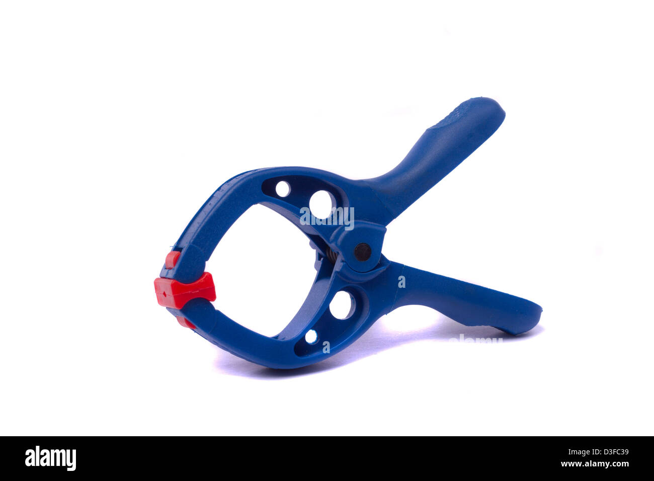 Close up view of a single clamp isolated on a white background Stock ...