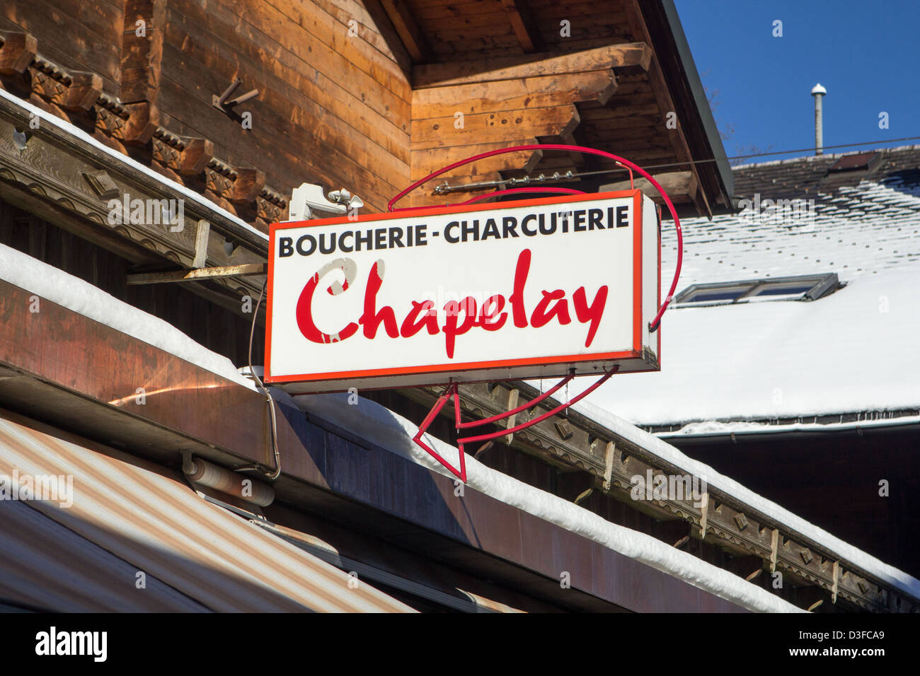 Shop sign for a French butchers Stock Photo - Alamy