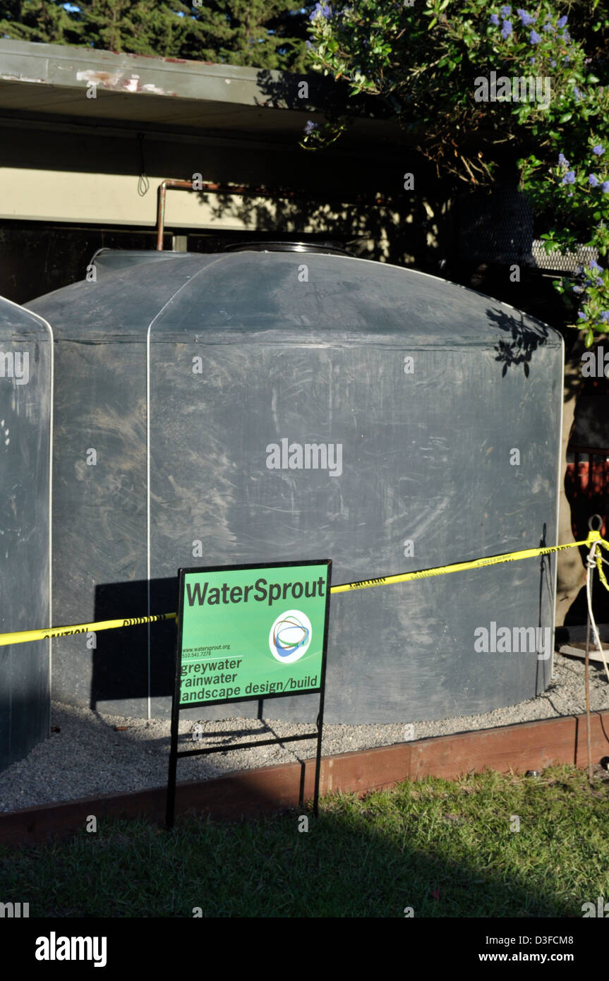 Rainwater catchment system water conservation Stock Photo - Alamy