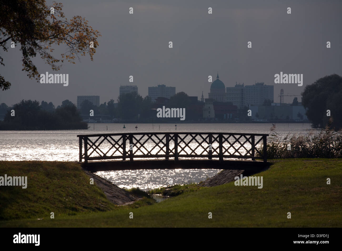 Potsdam, Germany, Potsdam skyline behind the lake depths Stock Photo ...