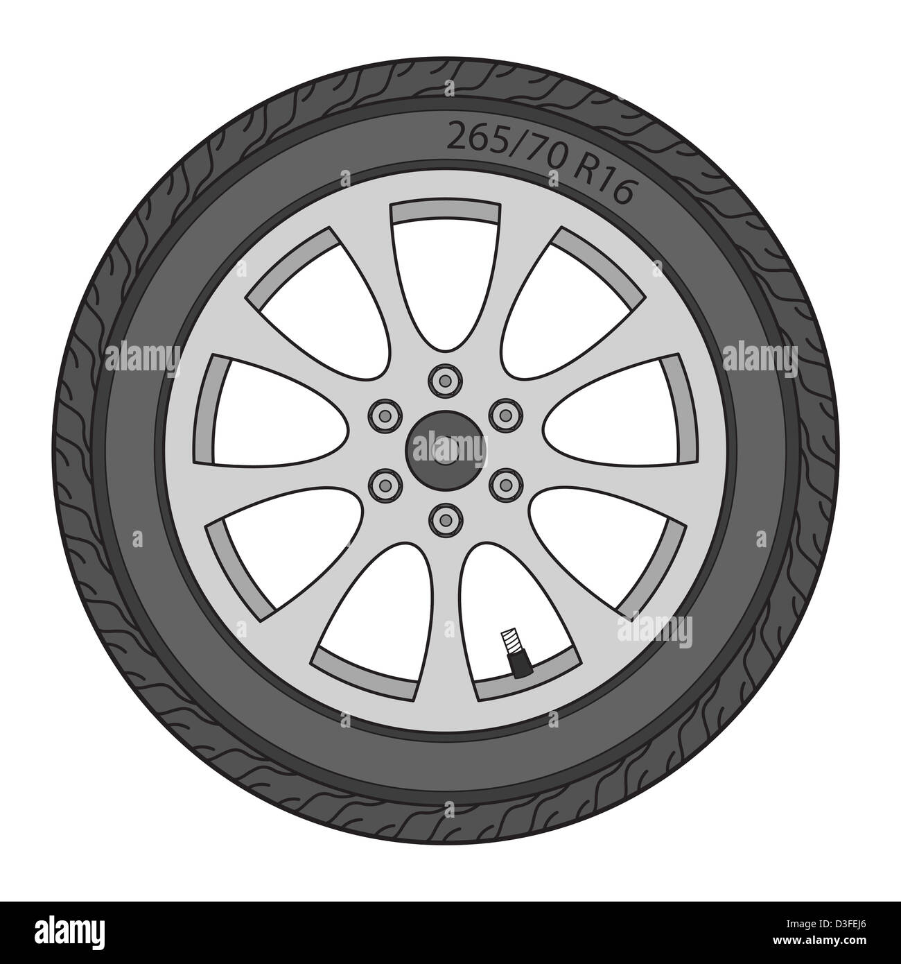 Car Wheel, vector illustration Stock Photo - Alamy