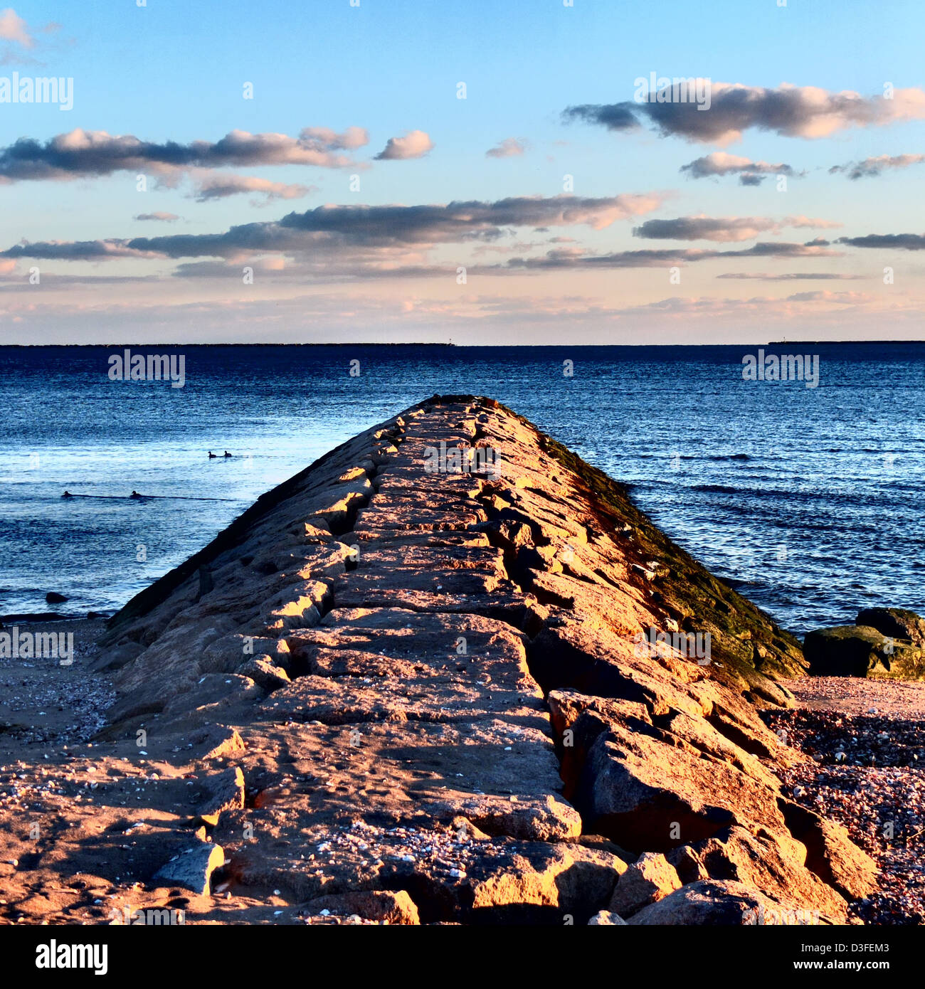 A rock jetty in CT USA Stock Photo - Alamy