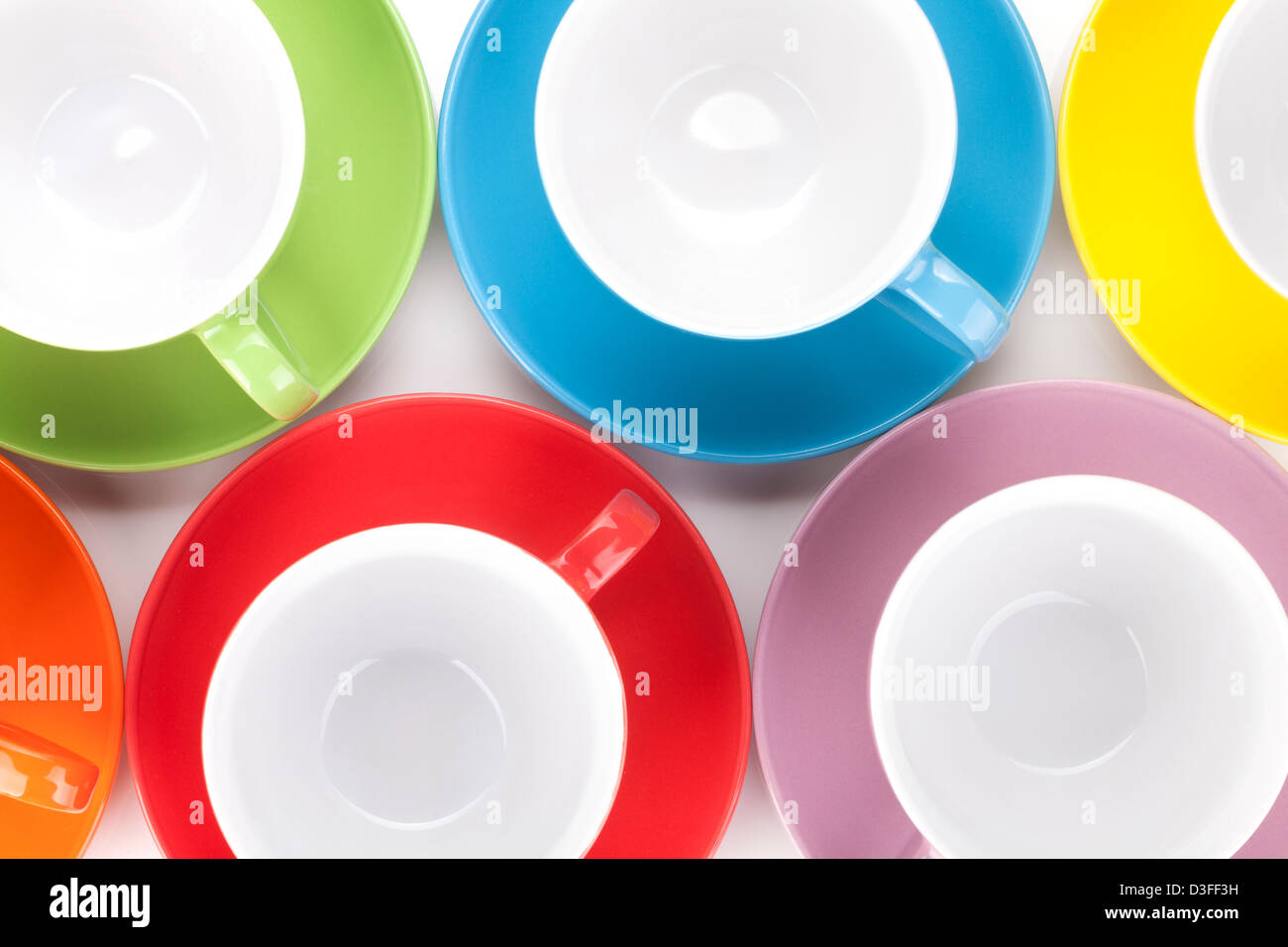 Group of coffee cups above view hi-res stock photography and images - Alamy