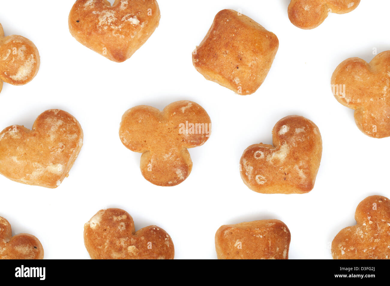Various cookies. View from above. On white background Stock Photo - Alamy