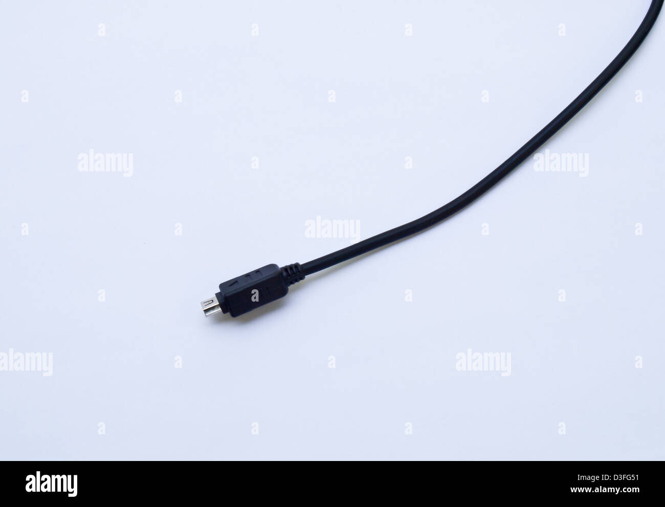 Black usb cable isolated on white background Stock Photo - Alamy