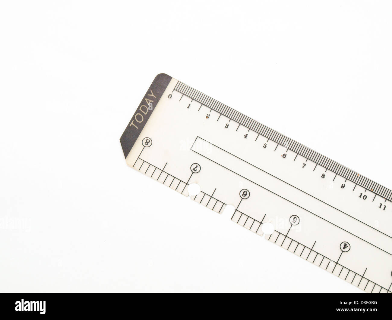 Closeup of used plastic ruler isolated on white background Stock Photo ...