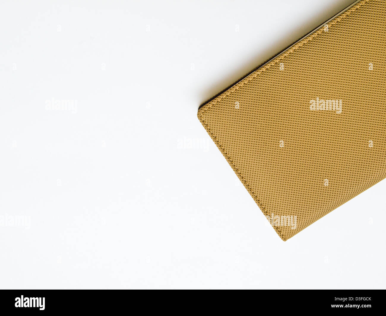 Light brown notebook cover isolated on white background Stock Photo - Alamy
