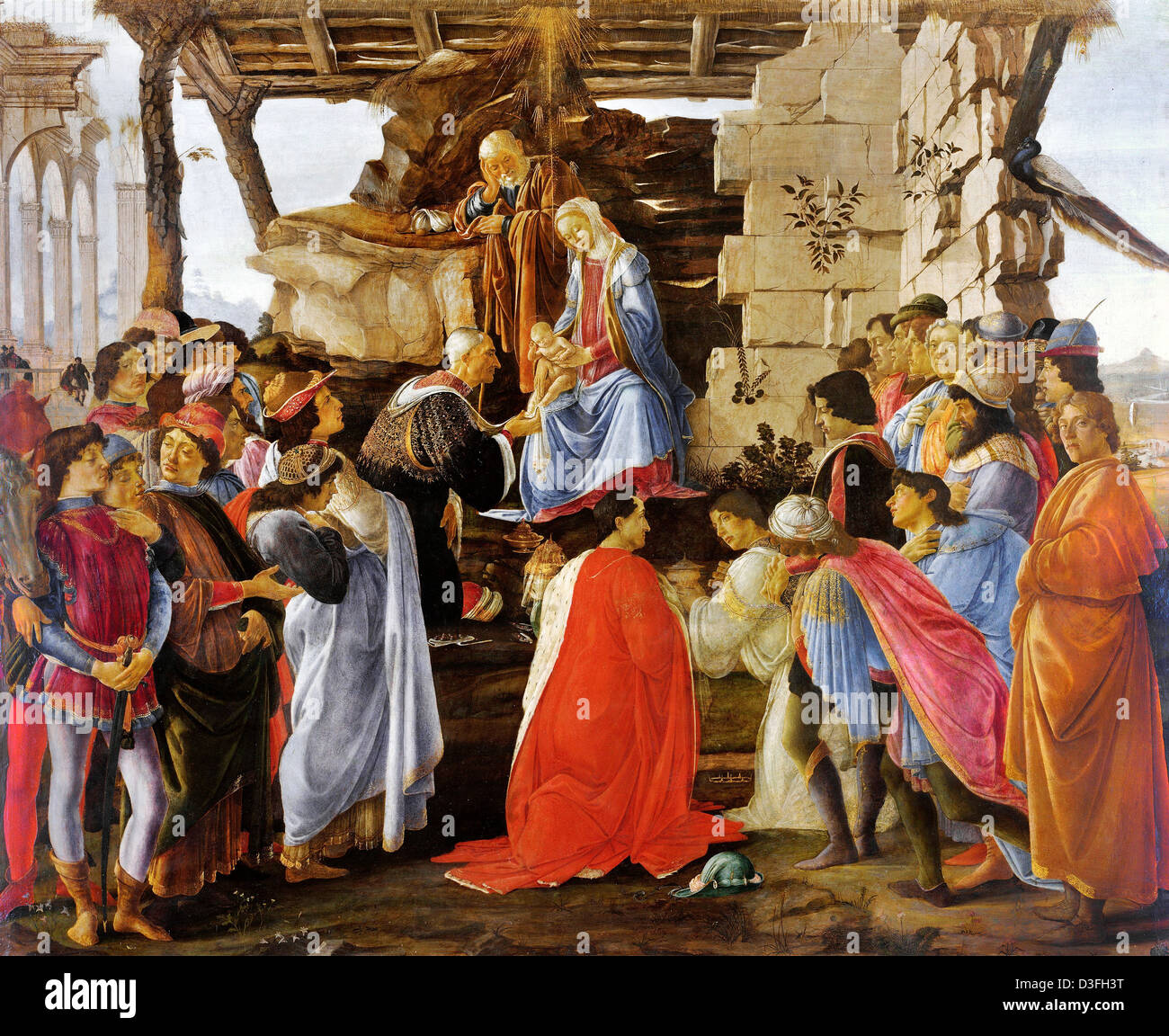 Sandro Botticelli, Adoration of the Magi 1475 Tempera on panel. Uffizi, Florence Stock Photo - Alamy