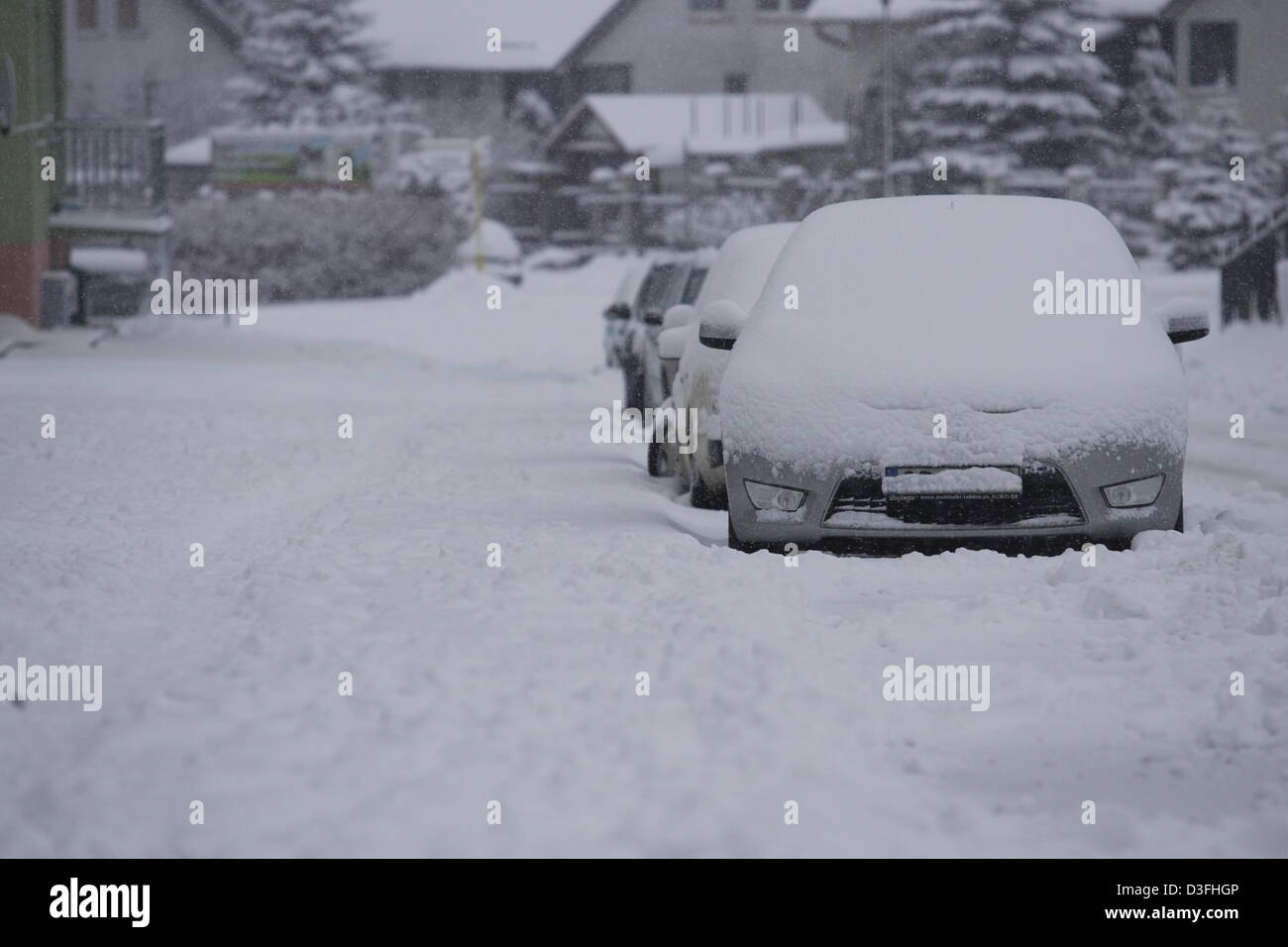 Gdansk, Poland 19th, February 2013 Heavy snowfall over the Northern ...