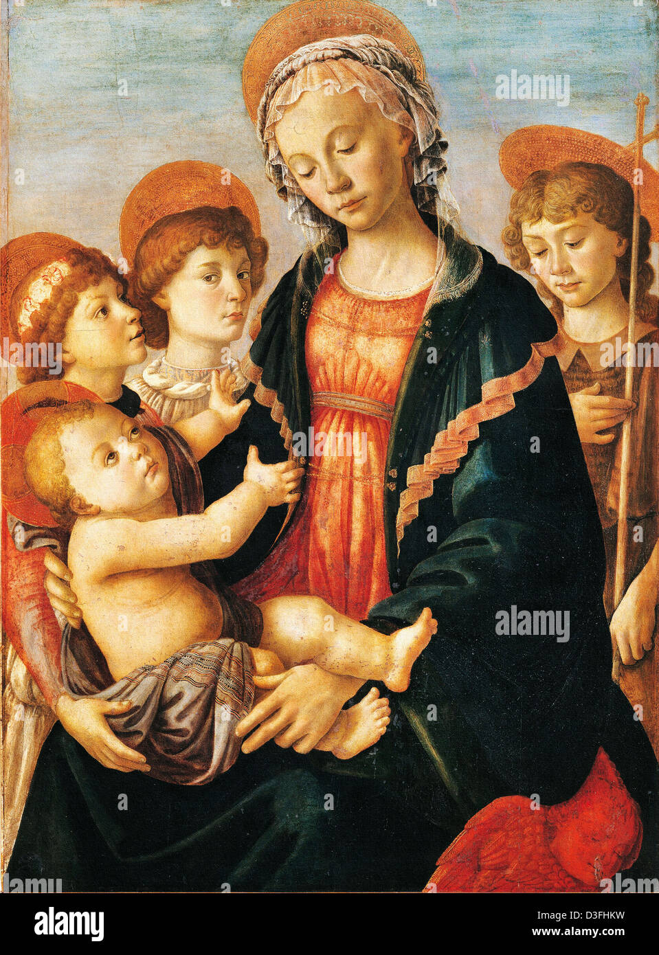 Sandro Botticelli, The Virgin and Child with Two Angels and the Young St. John the Baptist 1465 ...