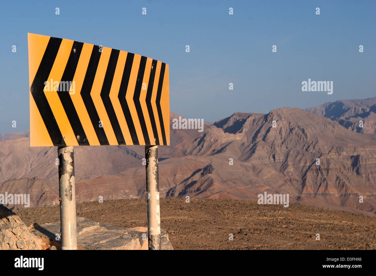 Chevron road sign hi-res stock photography and images - Alamy