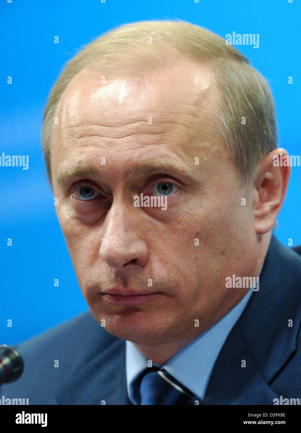 (dpa) - Russian President Vladimir Putin pictured during a press ...