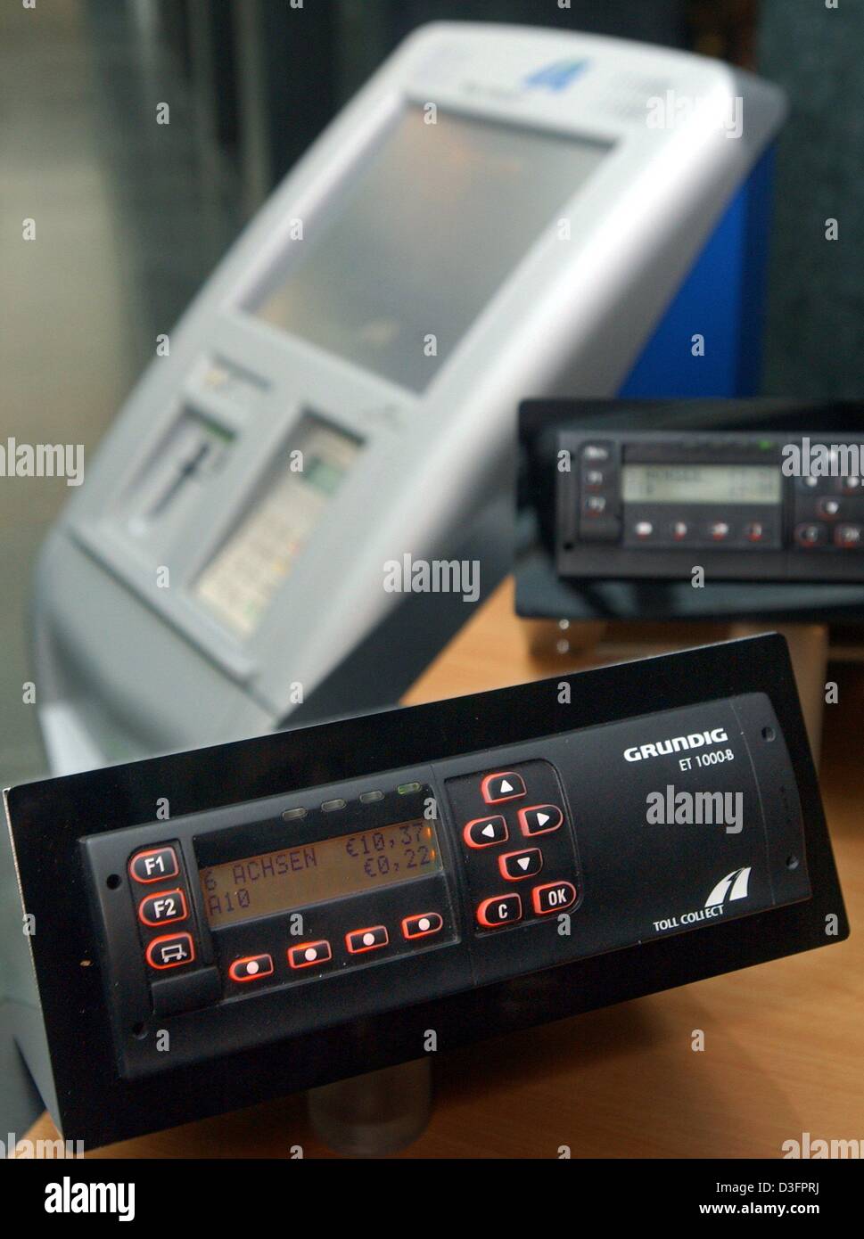 (dpa) - Two devices produced by the company 'Toll Collect' are pictured ...