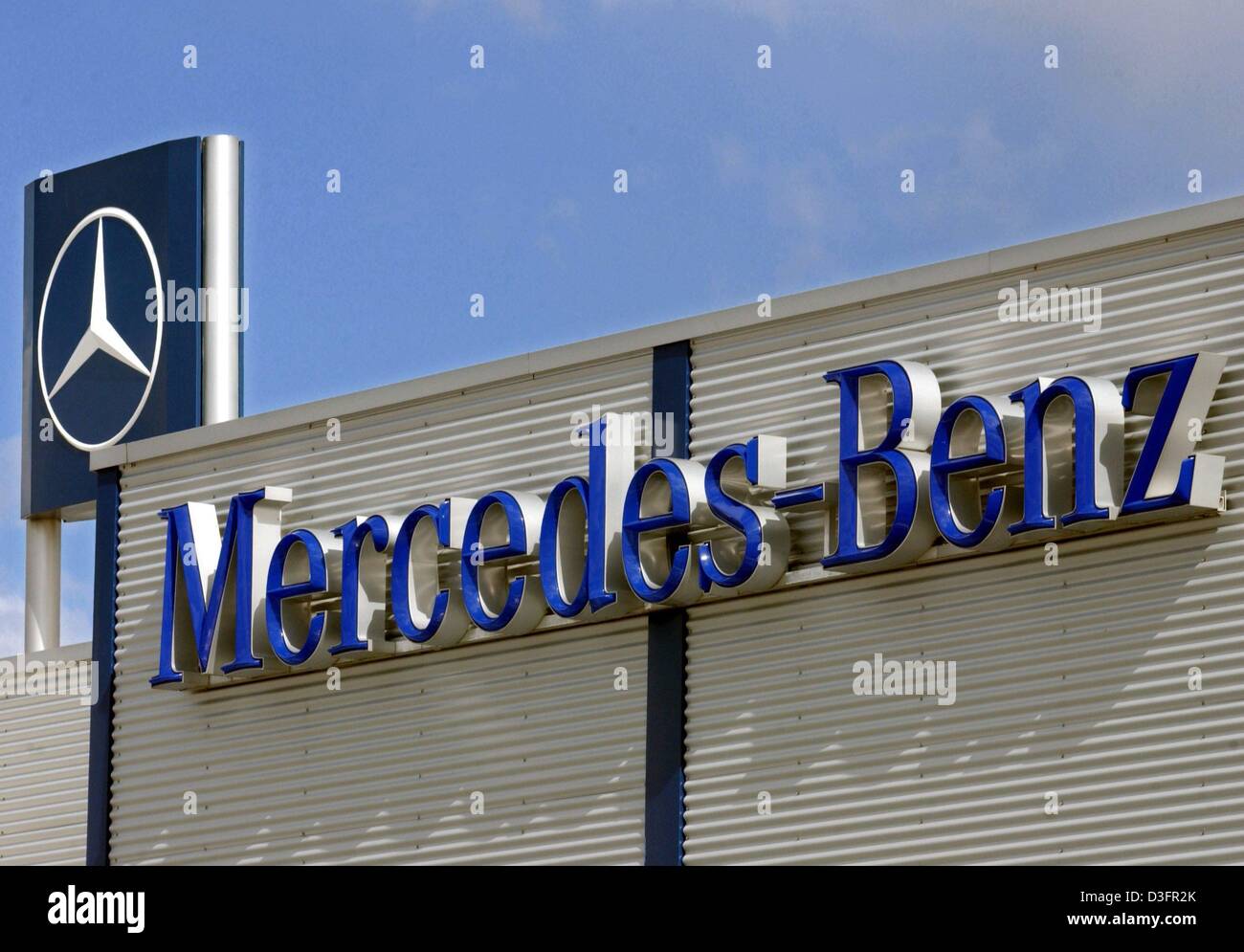 (dpa) - The company logo is pictured at the Mercedes-Benz subsidiary in ...