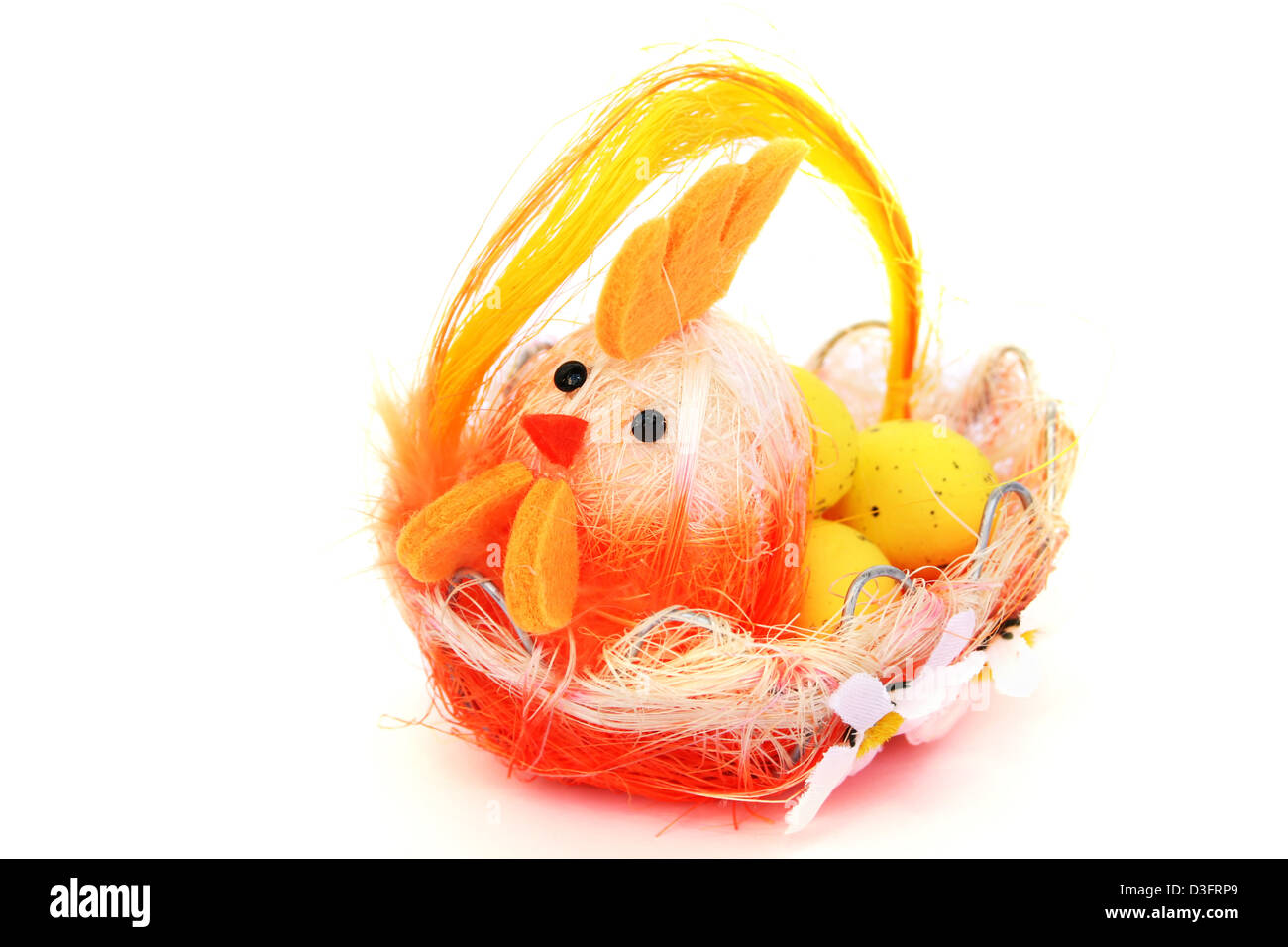 Easter setting with hen and eggs Stock Photo - Alamy