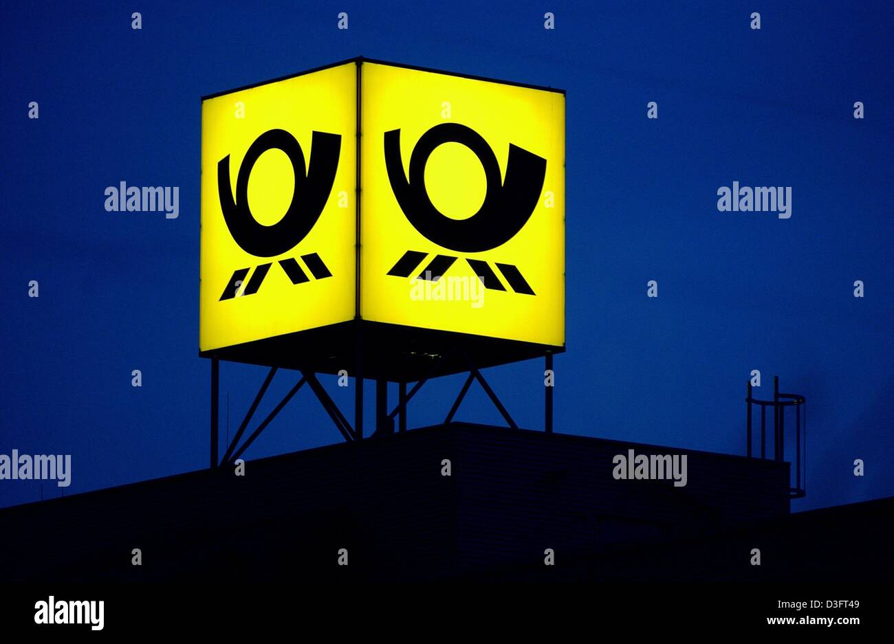 (dpa) - The logo of the Deutsche Post is pictured on the mail centre in ...