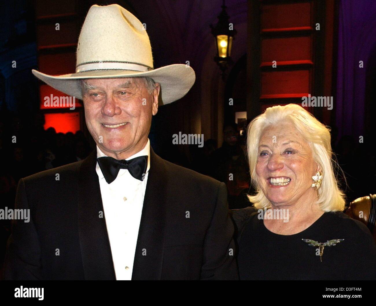 (dpa) - US actor Larry Hagman ('Dallas') and his wife Maj arrive to the ...