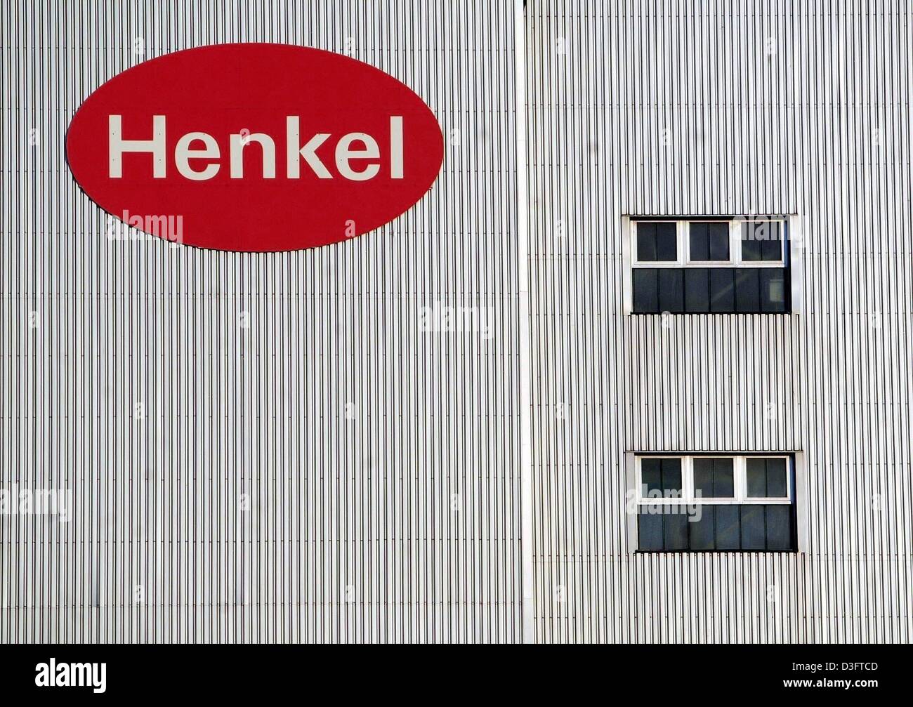 (dpa) - The company logo of Henkel is seen on the facade of the washing ...