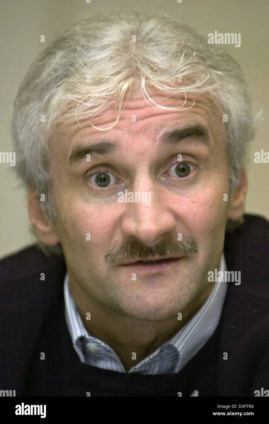 (dpa) - Rudi Voeller, the coach of the German soccer team, speaks ...