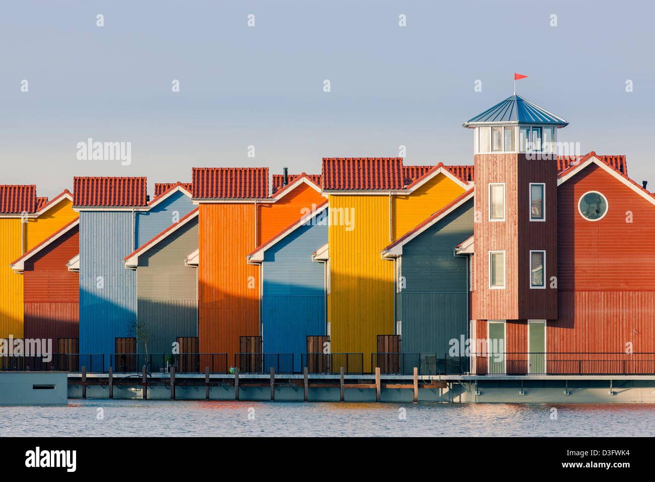 Colourful houses reitdiephaven groningen netherlands hi-res stock ...