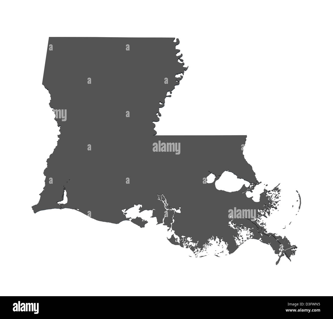 Map of louisiana state hi-res stock photography and images - Alamy