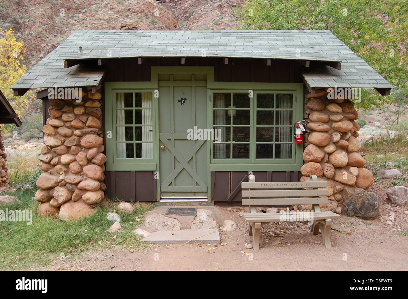 The Phantom Ranch Cabin near the Colorado River in Grand Canyon ...