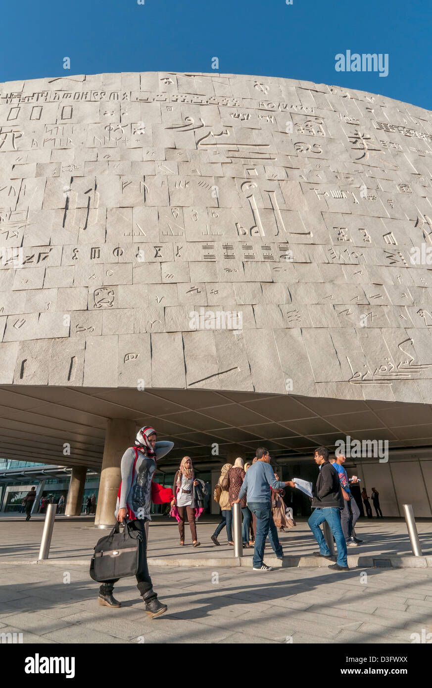 Young People outside Bibliotheca Alexandrina (Library of Alexandria ...