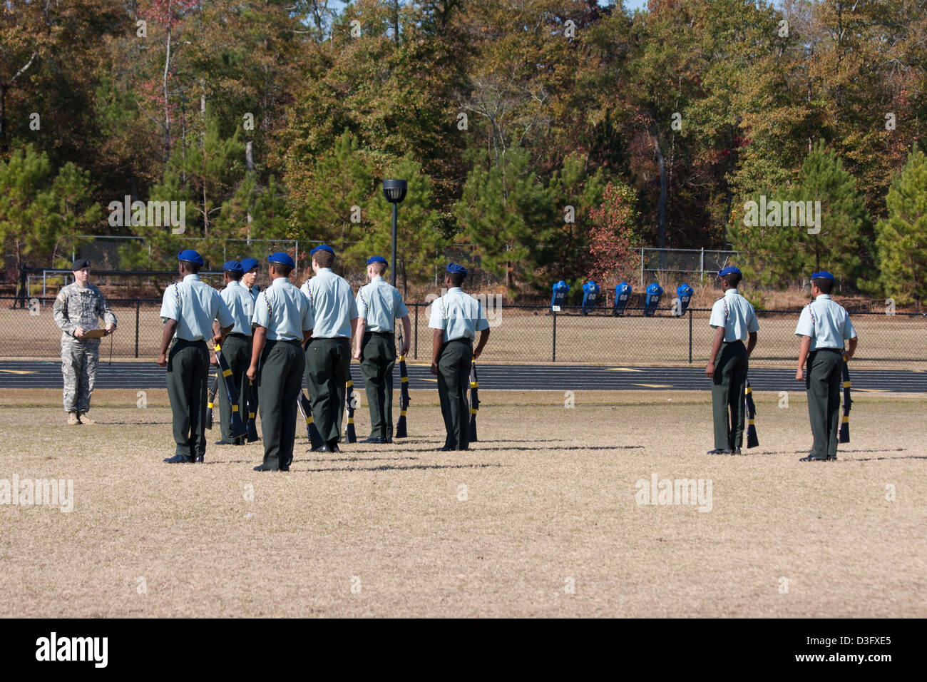 JROTC Male Drill Competition With Weapon Stock Photo - Alamy