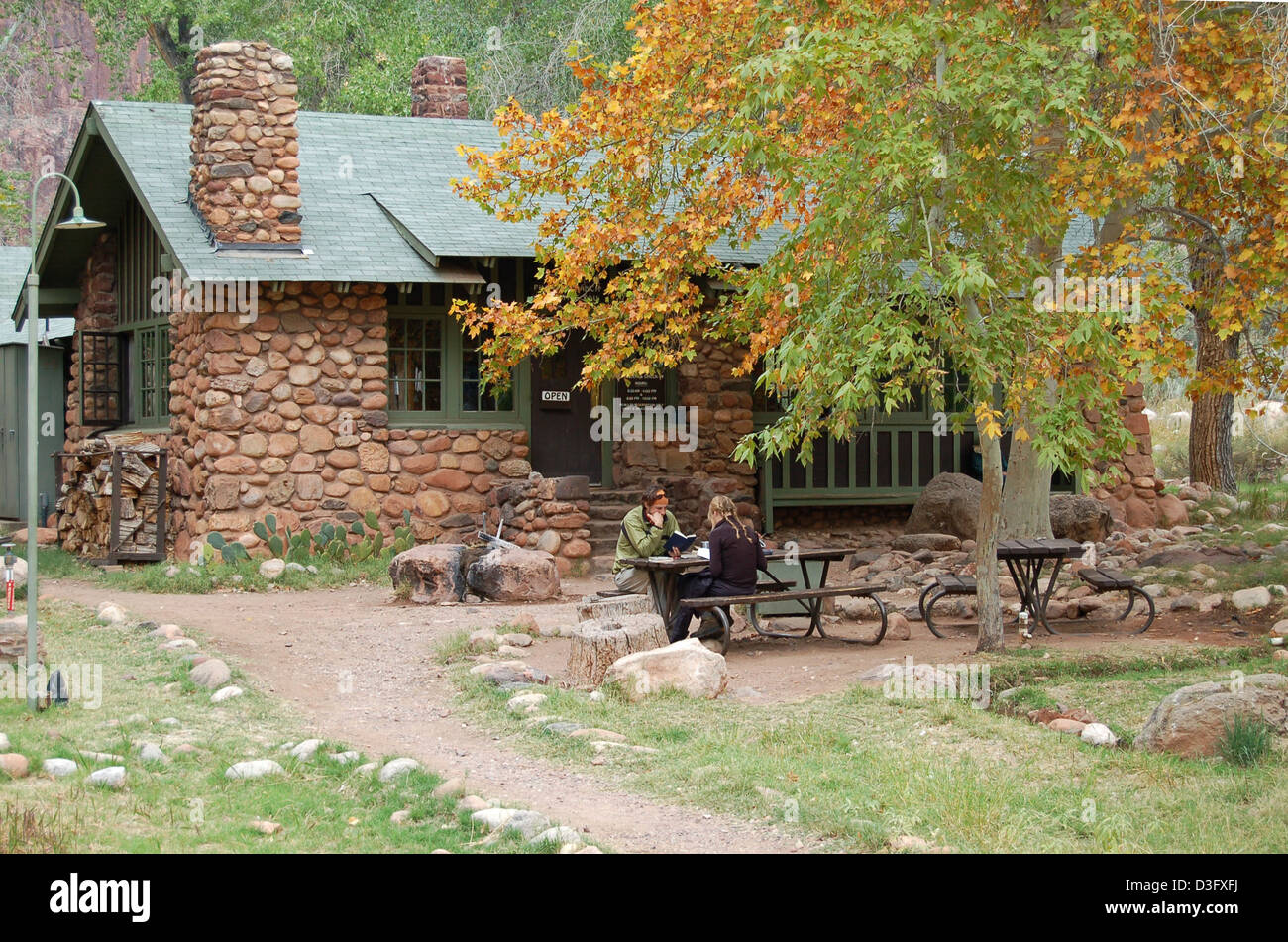 Phantom Ranch Lodge, located along the Colorado River in Grand Canyon ...