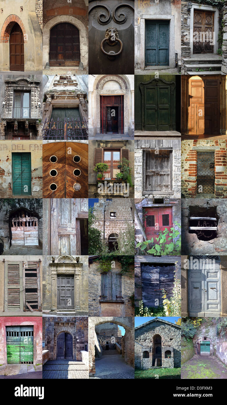 collection of old italian doorways Stock Photo - Alamy