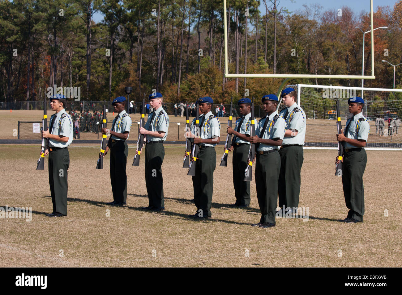 JROTC Male Drill Competition With Weapon Stock Photo - Alamy