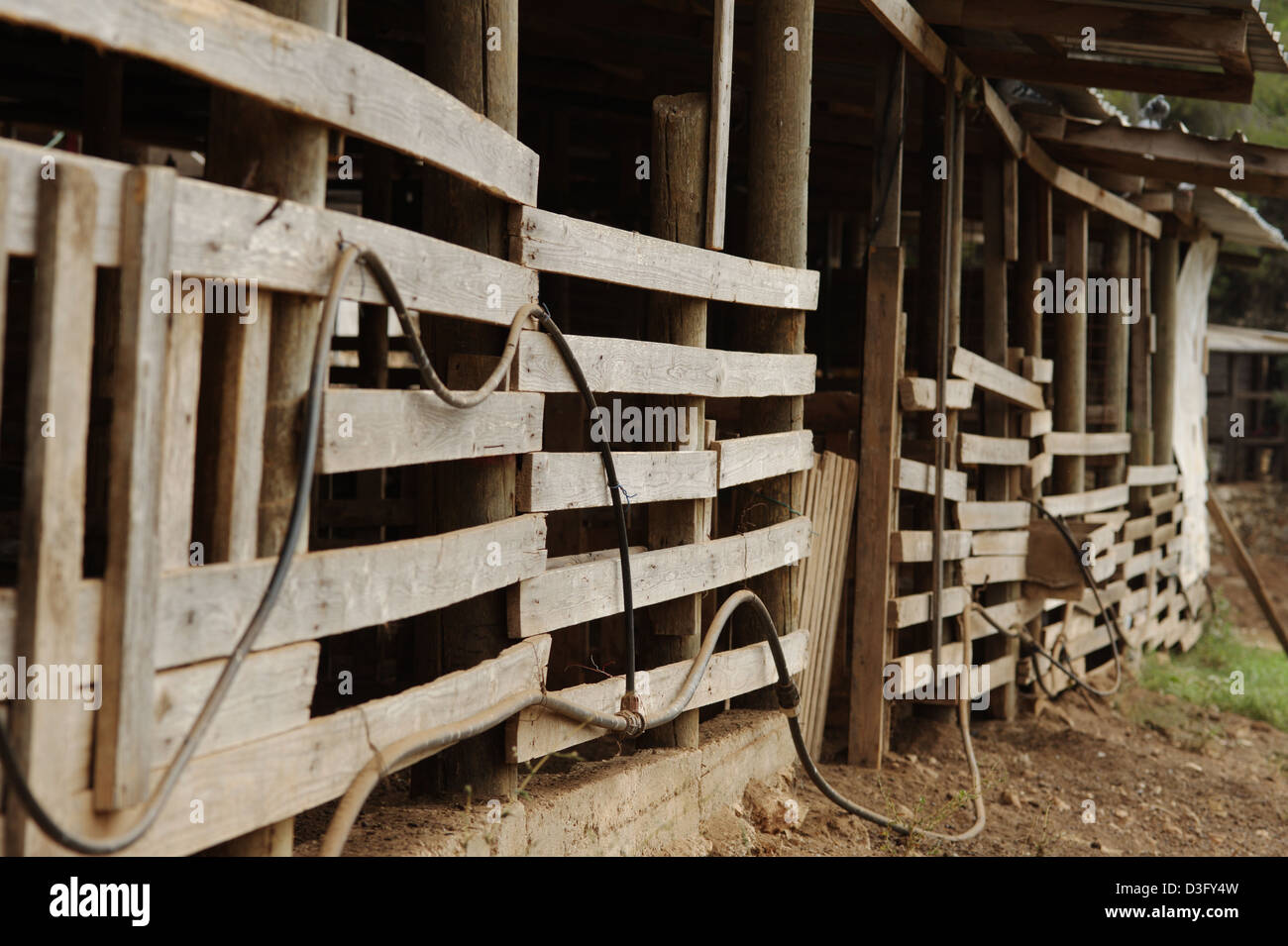 a goat pen, habit farm Stock Photo - Alamy