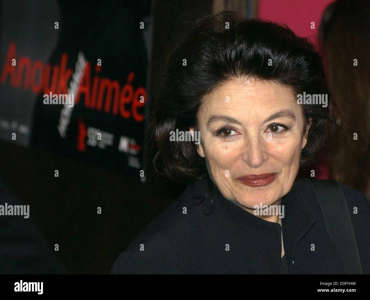(dpa) - The French actress Anouk Aimee smiles during a press conference ...