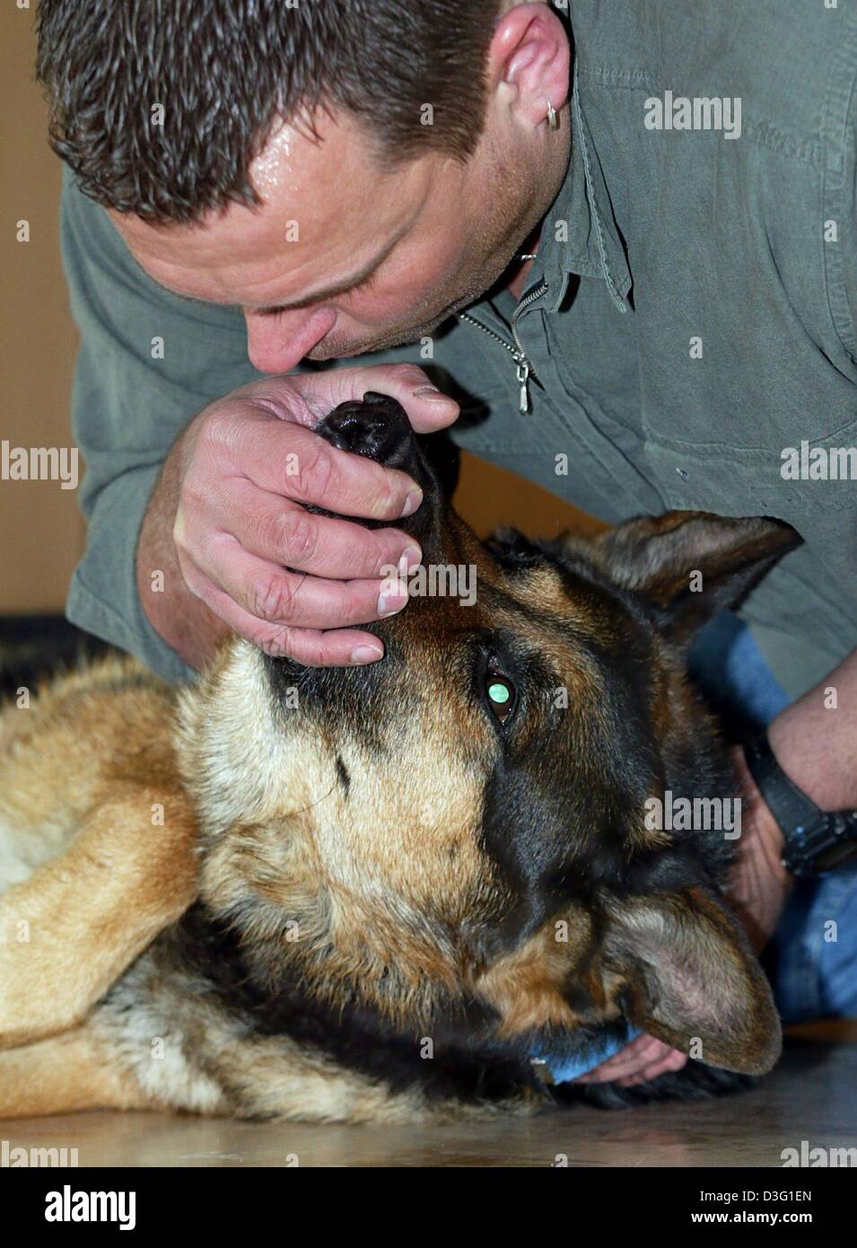 (dpa) - Stephan Schubert demonstrates how mouth-to-nose resuscitation ...
