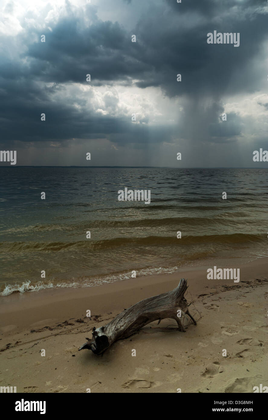 sea landscape with rain Stock Photo - Alamy