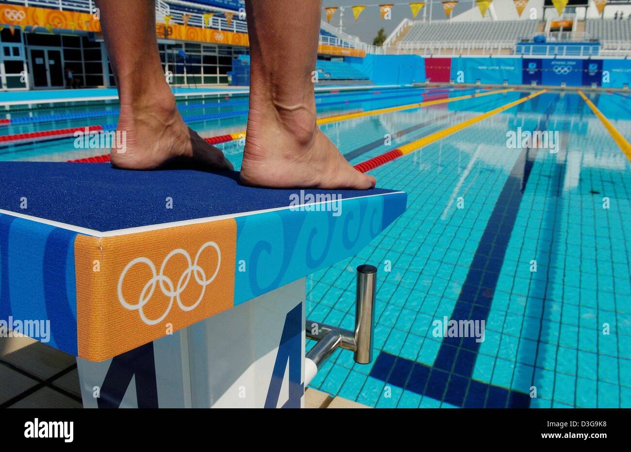(dpa) - A swimmer checks out the Olympic Aquatic Center's Main Pool ...
