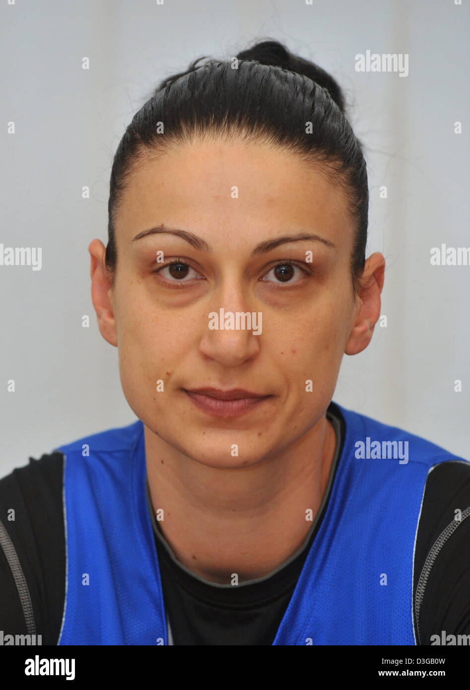Basketball player Vera Perostijska from Bulgaria is seen on a press ...