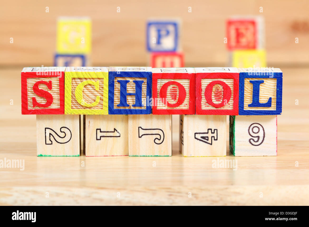 Wooden blocks with letters. Children educational toy concept - the word ...