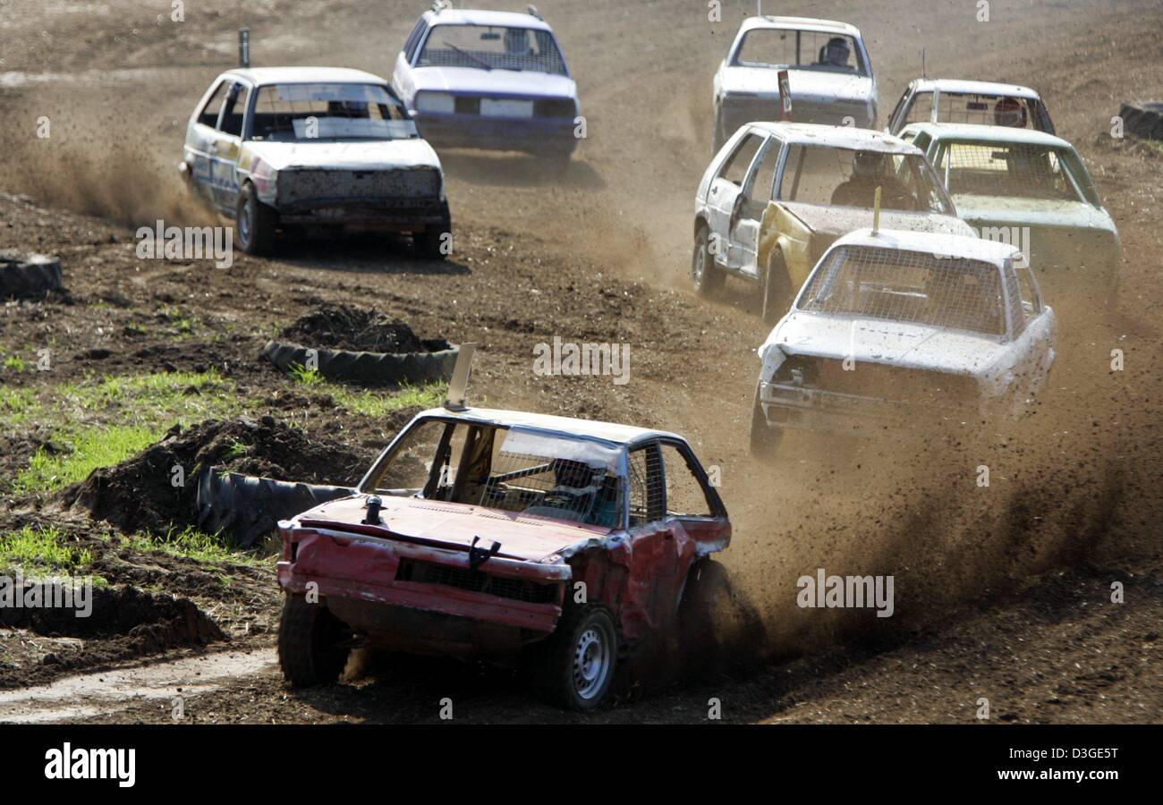 (dpa) - Not fit for the road anymore are these beat up cars fighting ...