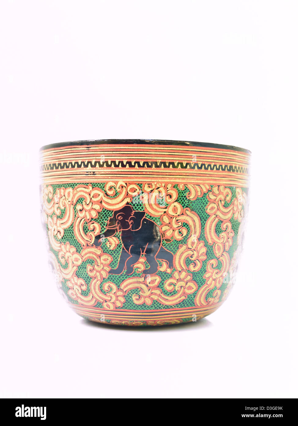 A lacquer-wear bowl traditional handicraft from Bagan, Burma Stock ...