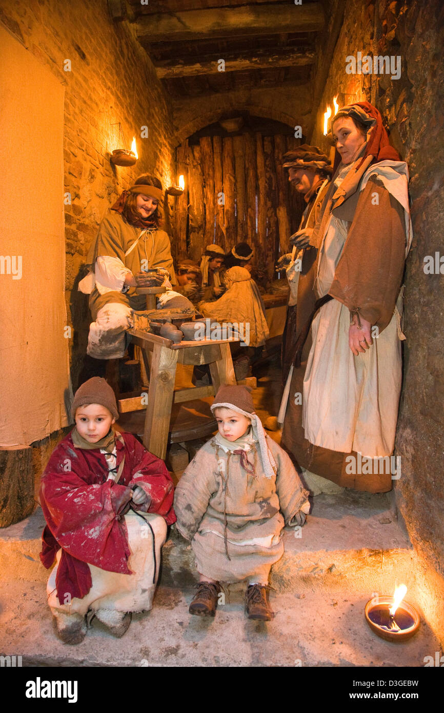 europe, italy, tuscany, casole d' elsa, christmas, living crib, the ...