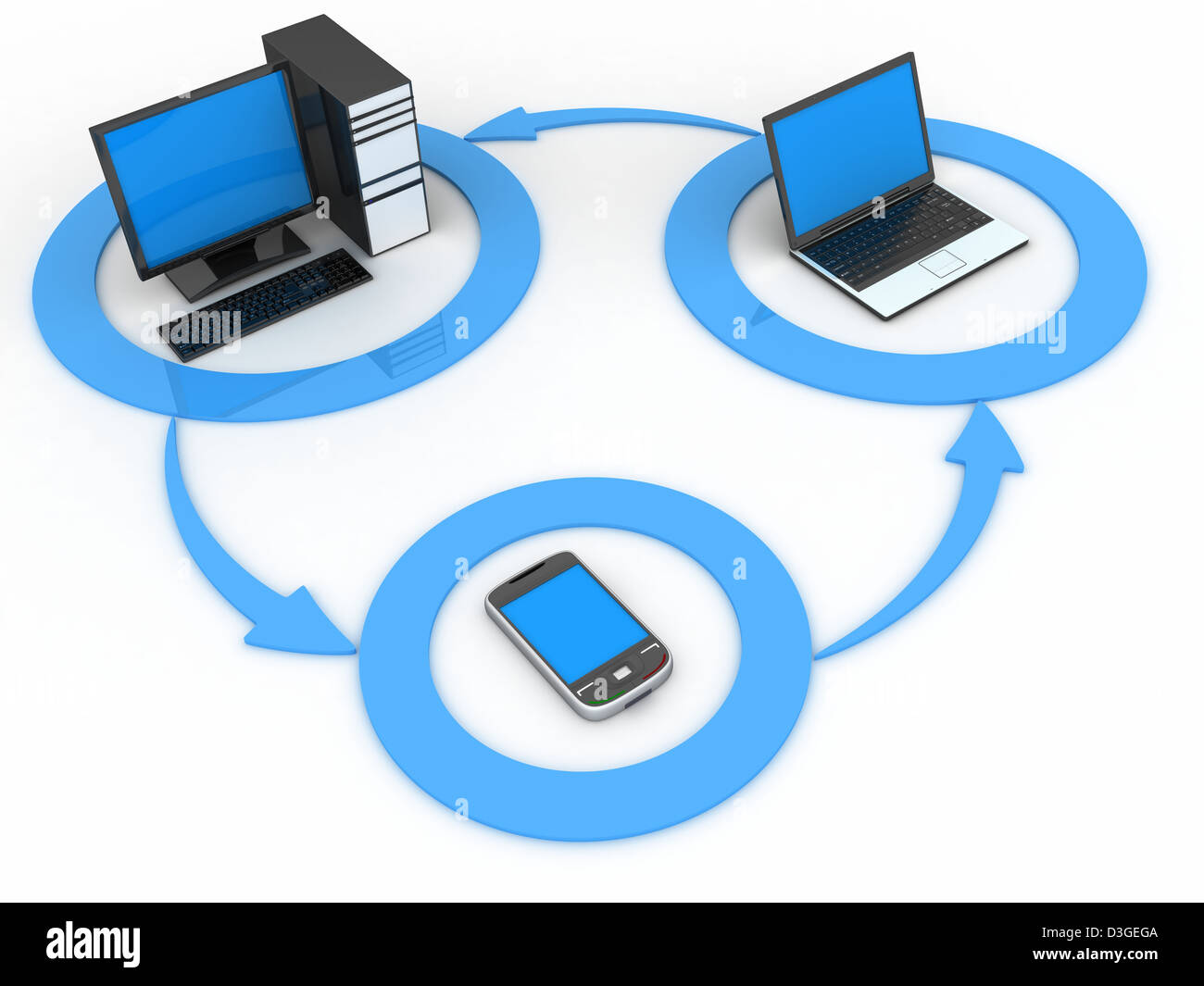 Computer network lan in 3d Cut Out Stock Images & Pictures - Alamy