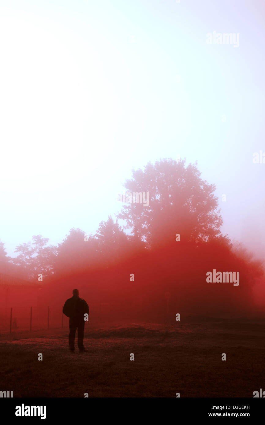 Man Standing in Field Stock Photo - Alamy