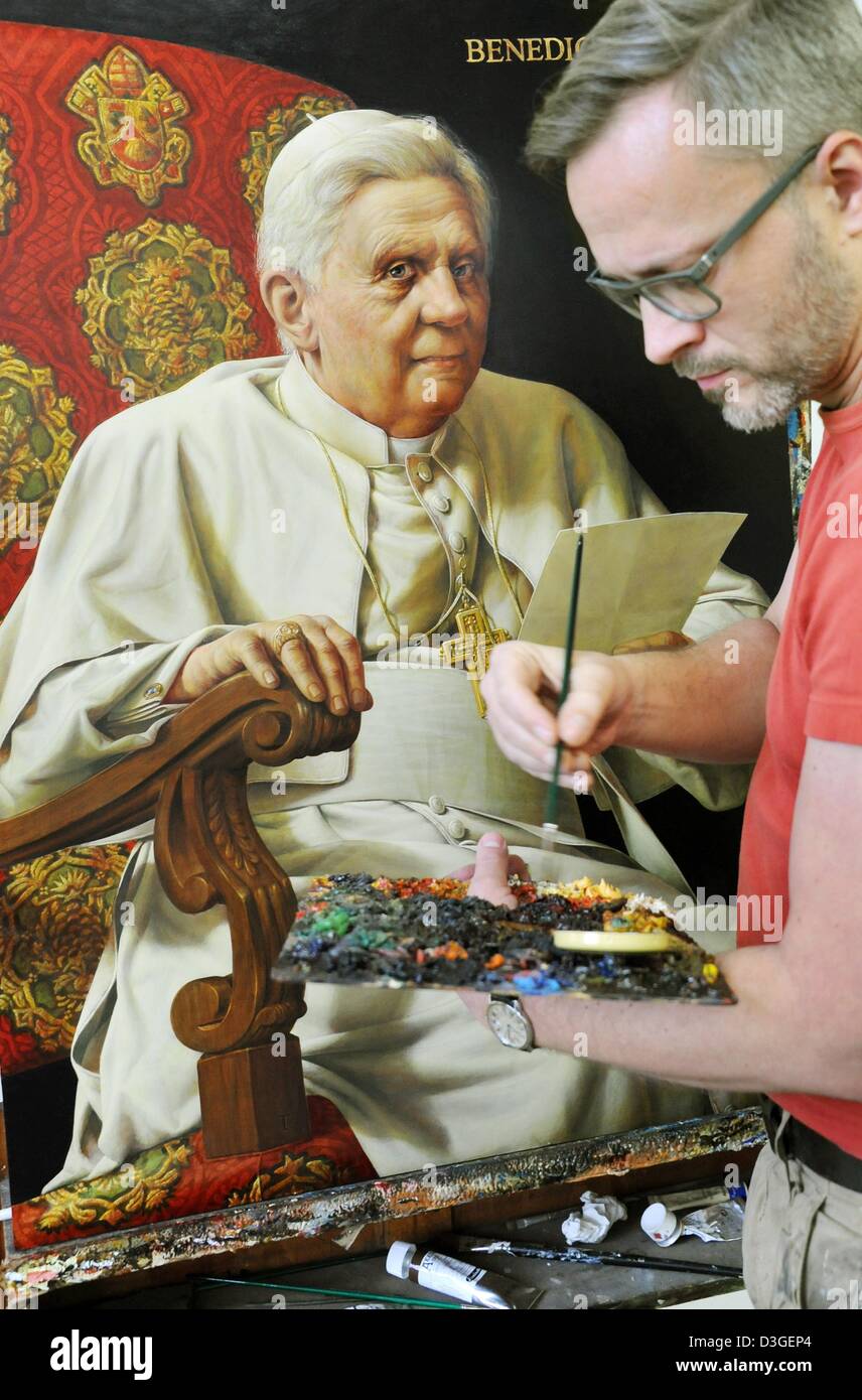 The artist Michael Triegel known as 'Papstmaler' ('Pope painter') works ...