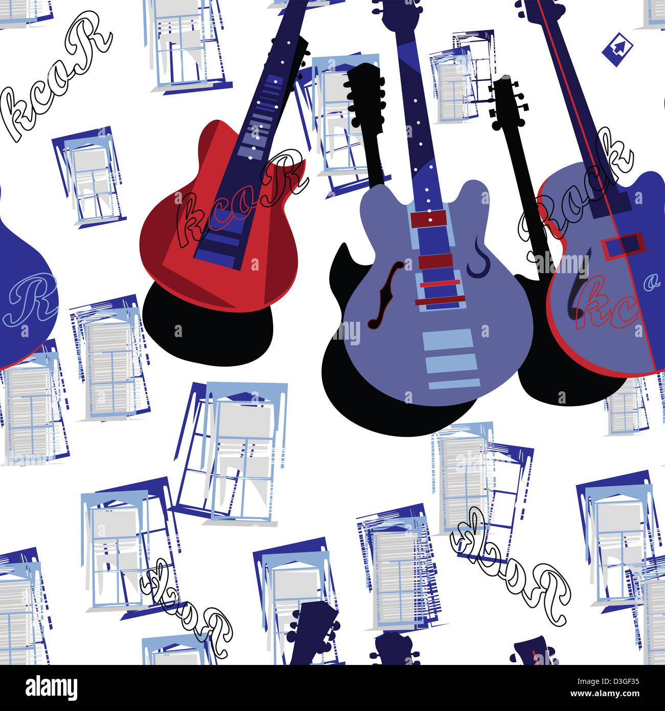 Guitar background blue hi-res stock photography and images - Alamy