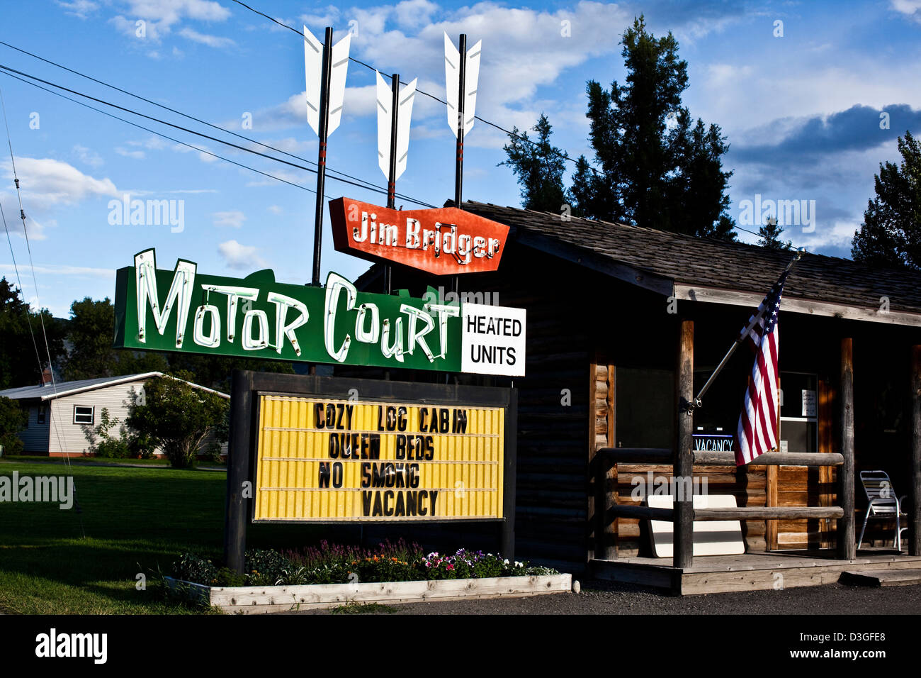 Motel signs in Gardiner, Montana, USA Stock Photo - Alamy