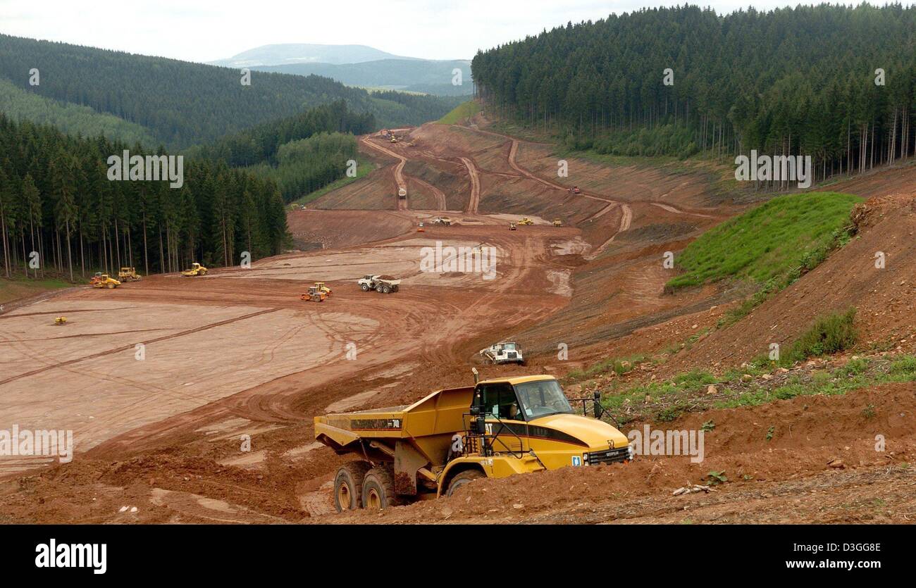 (dpa) - A view of the aisle of the future A73 motorway which will link ...