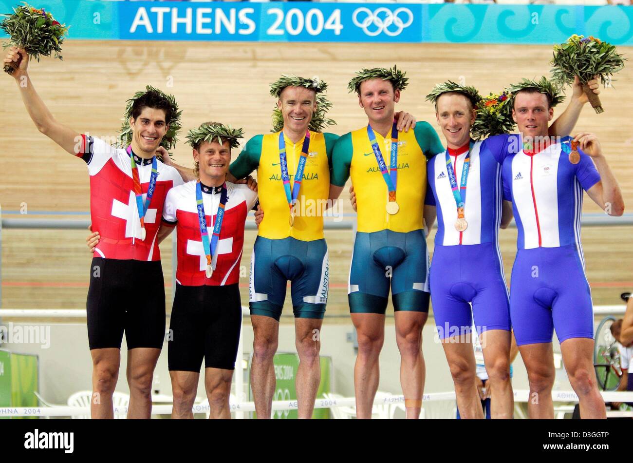 (dpa) - Silver medalists Bruno Risi and Franco Marvulli from ...