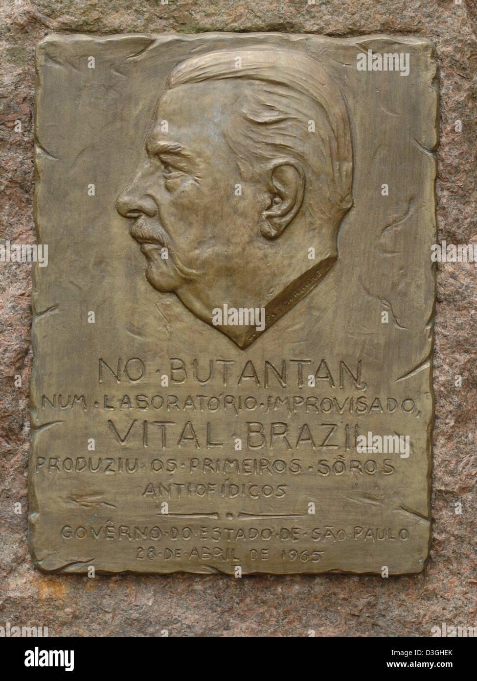 (dpa) - The memorial stone displays the portrait of Brazilian physician ...